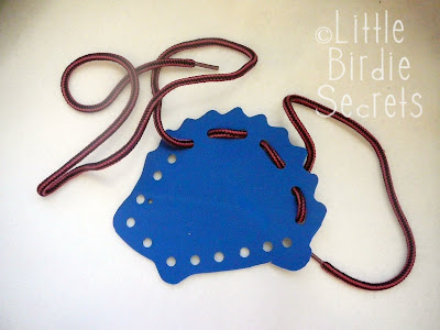 homemade children's lacing cards | Little Birdie Secrets