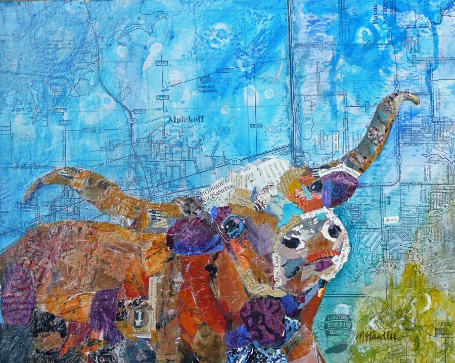 Nancy Standlee Fine Art: Painted Paper Longhorn Collage ~ Jo Sonja ...