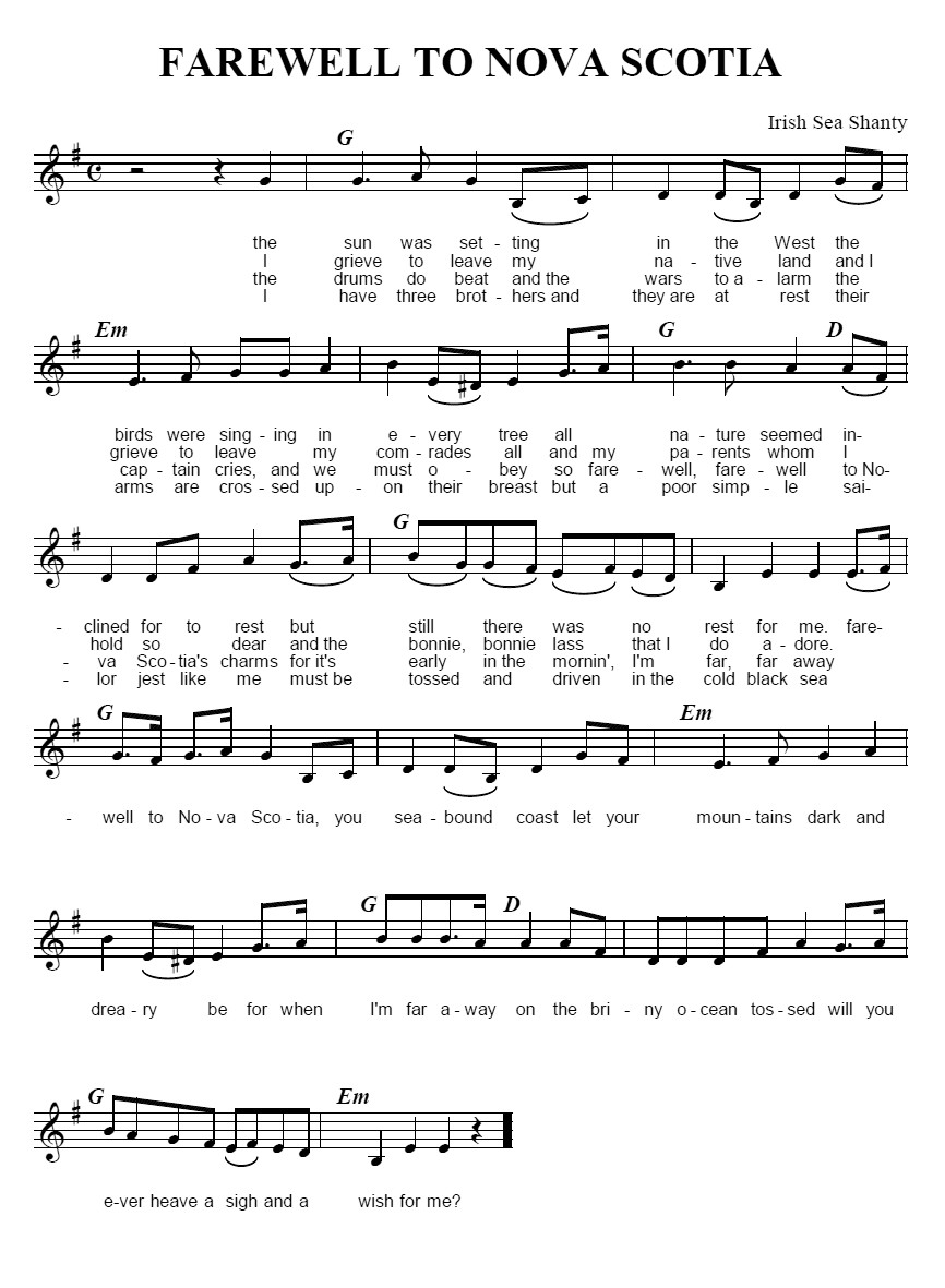 Bouzouki GDAE: Farewell to Nova Scotia