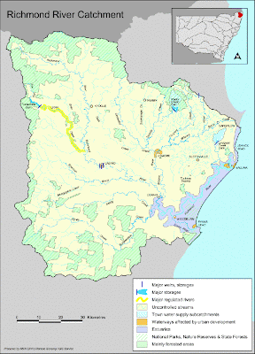 New England's History: New England Australia - Richmond River catchment map