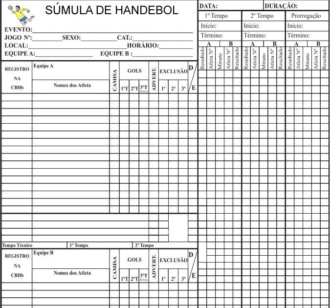 .: SÚMULA DE HANDEBOL
