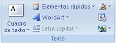 Menú Insertar de Word 2007