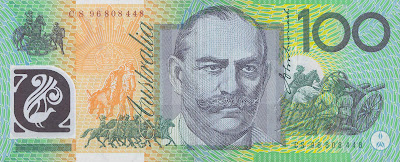 australia: .Australia - Test Notes $5 (1997) and $100 (1996)