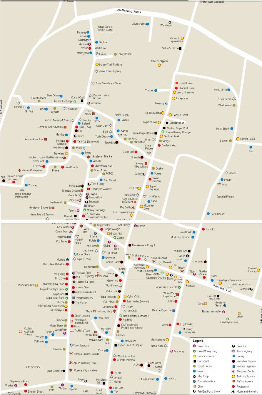 Conectados con el mundo: Lhasa & Kathmadu & Thamel & Patan, Maps