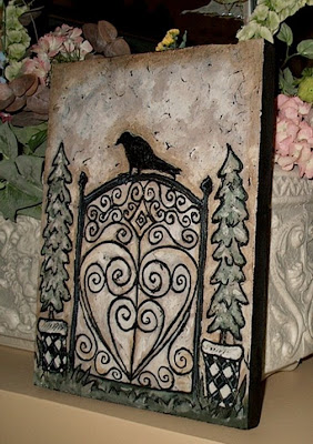 Artistic Environments: Wrought Iron Crow ~ Textured painting