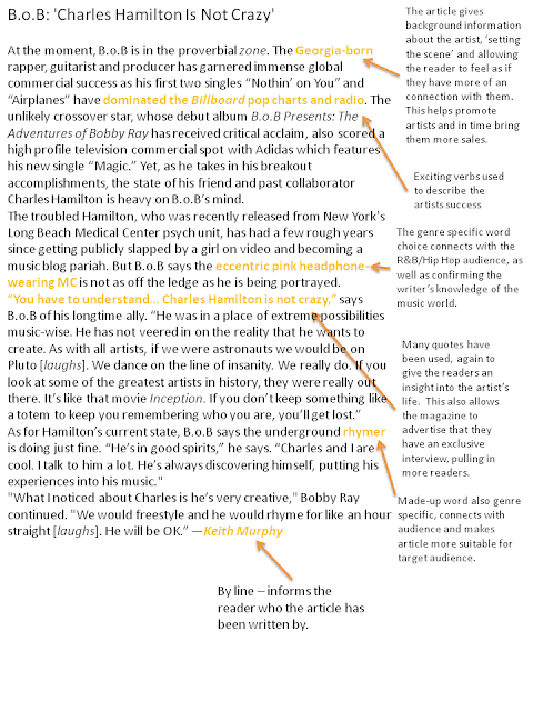 Year 13 Media: Vibe: Mode of Address Analysis