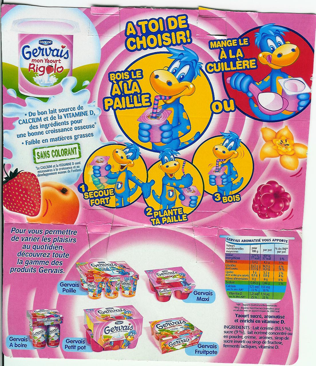 Mincir et Sport: Gervais mon yaourt Rigolo - Danone