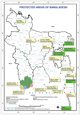 Maps of Bangladesh: Protected Forest Areas of Bangladesh