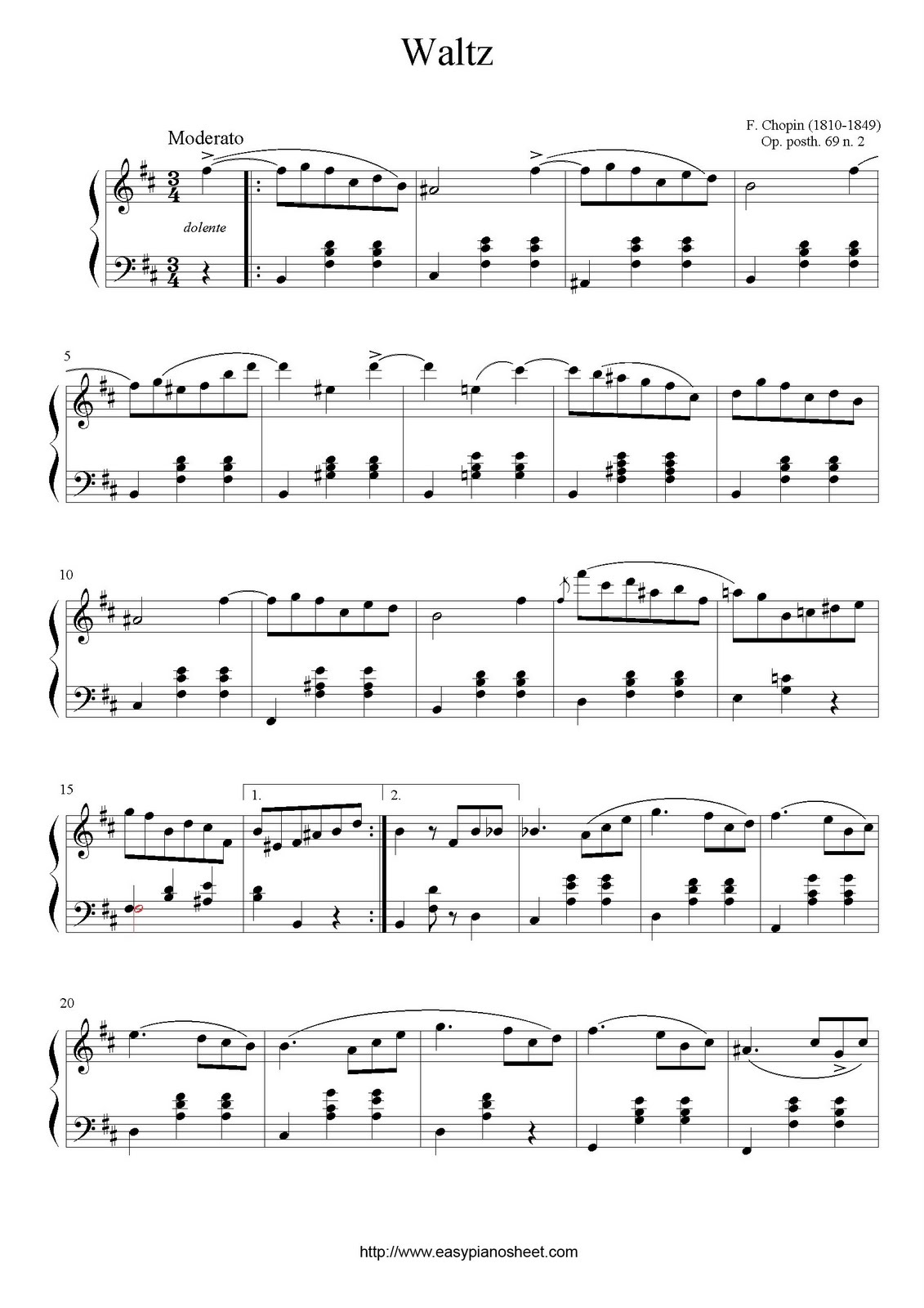 Partitura Facil: Aprende Piano Gradualmente: Federico Chopin, partitura ...
