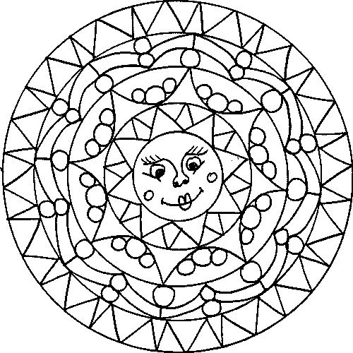 Mandalas Para Pintar: mandala con sol en el centro