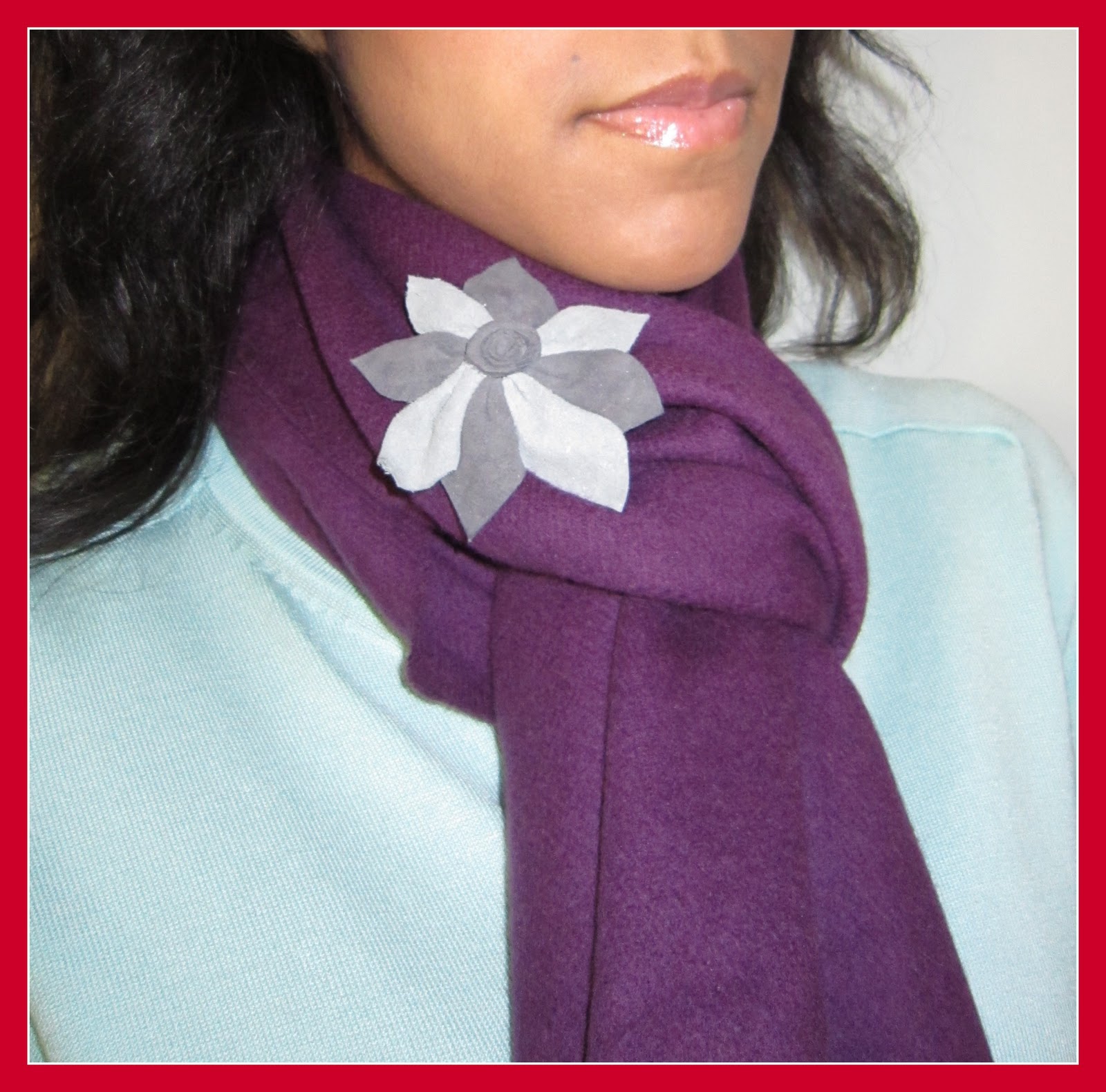 Suede Flower Brooches