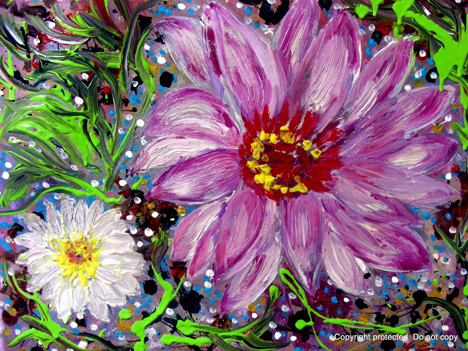 Artscanyon Gallery: Floral Painting - Summer Flowers Magic