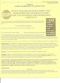 COMPASS Math placement test. Вступительный экзамен по математике в ...