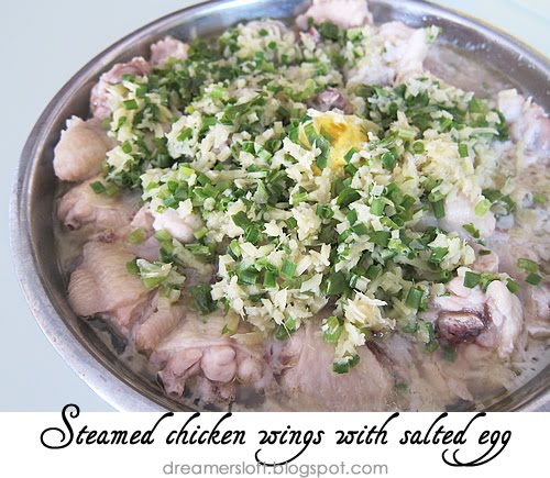 DreamersLoft: Steamed chicken wings with salted egg