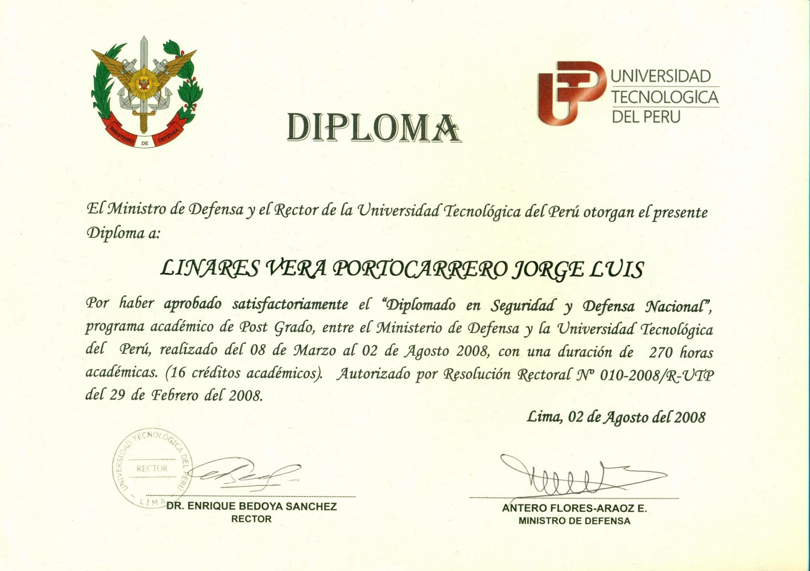 Jorge Luis Linares Vera Portocarrero: DIPLOMADO EN SEGURIDAD Y DEFENSA ...