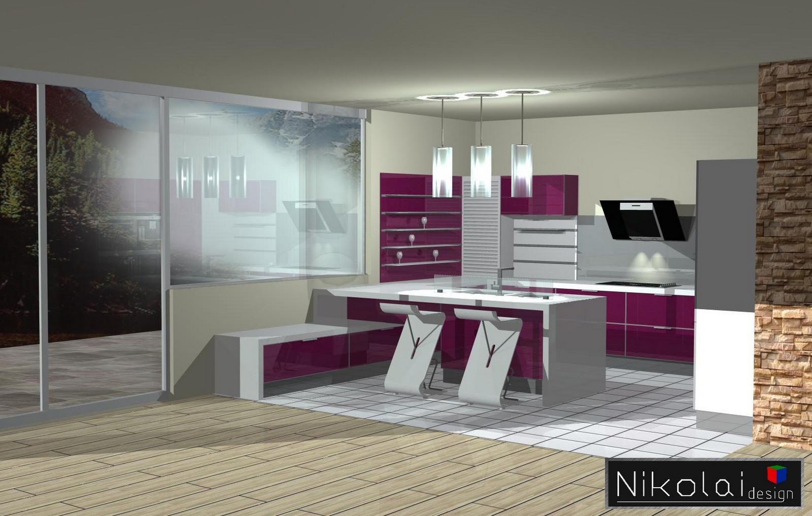 Nikolai Design: Bucatarie Moderna - Purple Haze