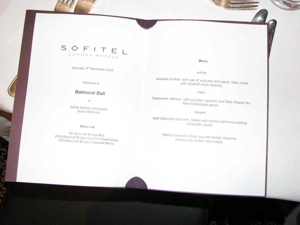 Balmoral Ball | 8 November 2008 | Sofitel Sydney Wentworth Hotel - DJ ...