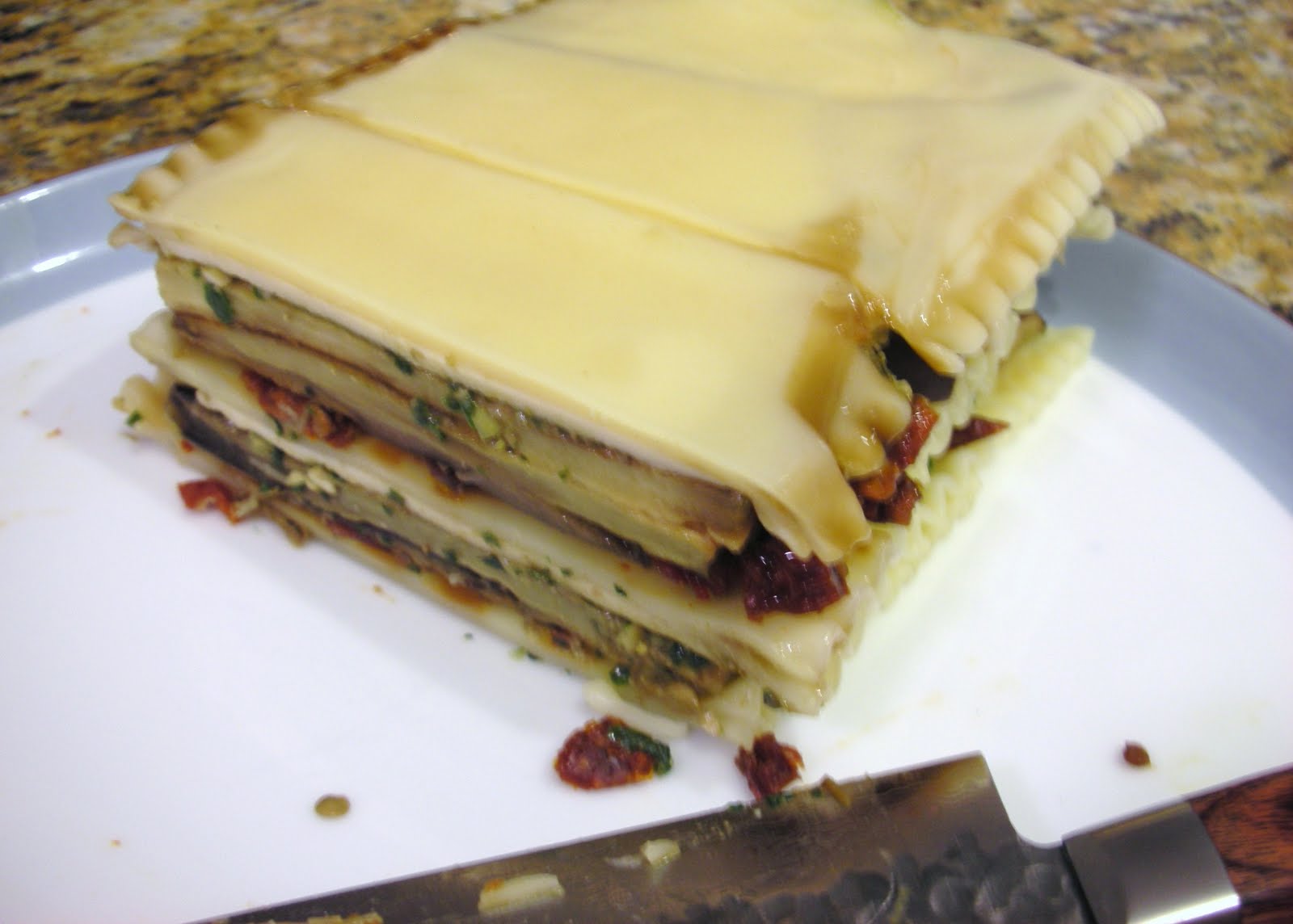 Everyday Vegan Eggplant Torte With Pesto And Sun Dried Tomatoes