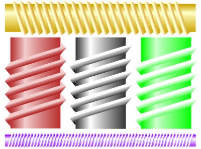 How to draw mechanical threads