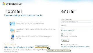 Computador Máximo: Criando uma conta no Hotmail