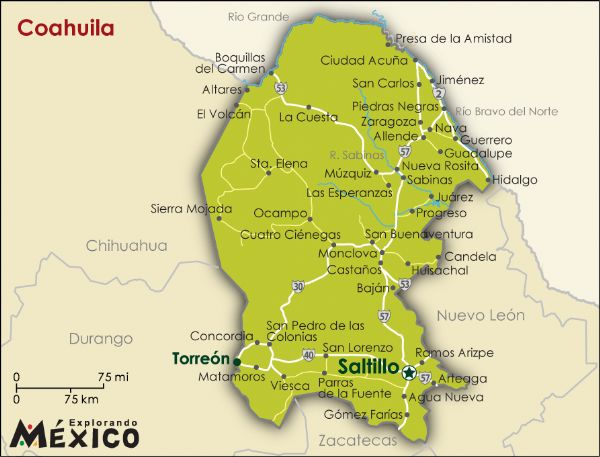 Zaragoza Coahuila Mexico Map
