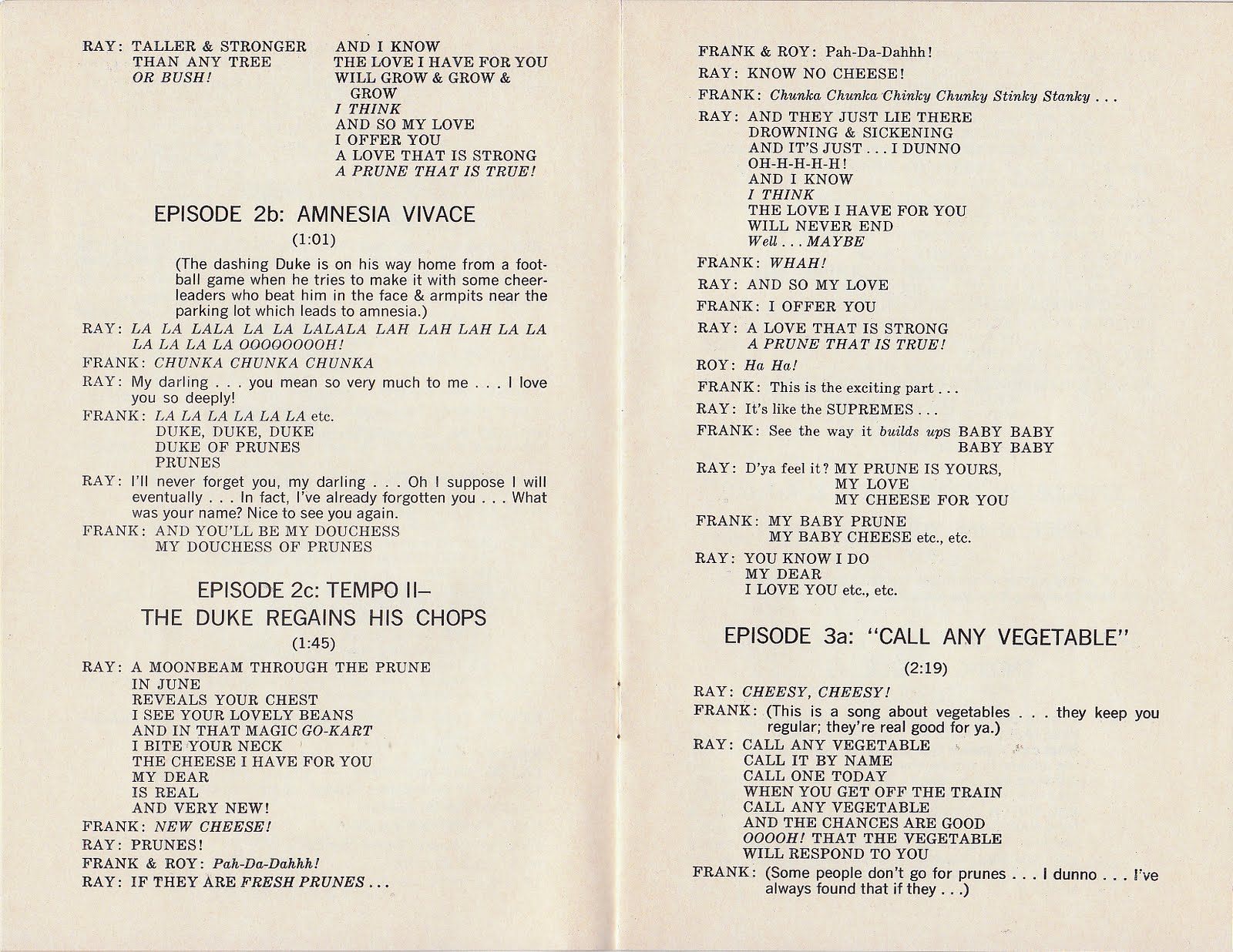 Mothers of Invention/Absolutely Free Libretto