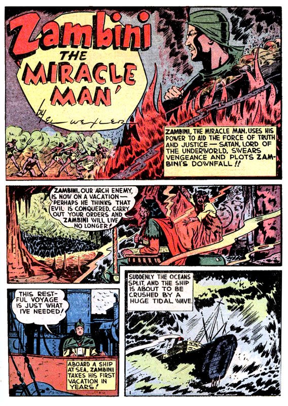 Golden Age Heroes: ZAMBINI, The Miracle Man battles Satan!