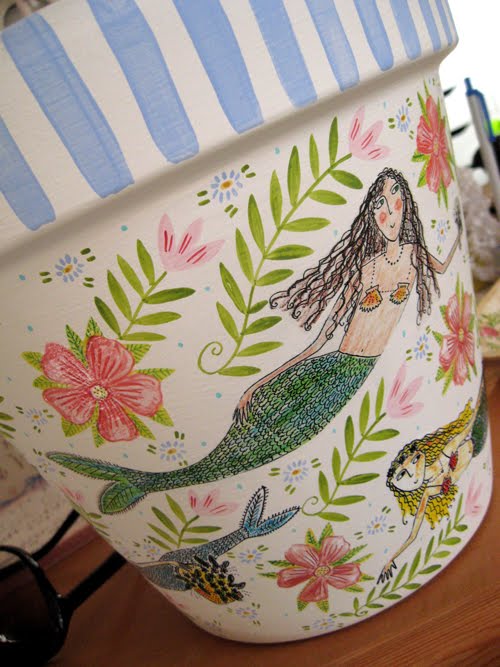 Nantucket Mermaid: Mermaid Flower Pot