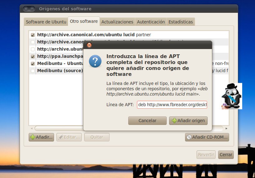 Esbuntu: Lector de Libros, Fbreader