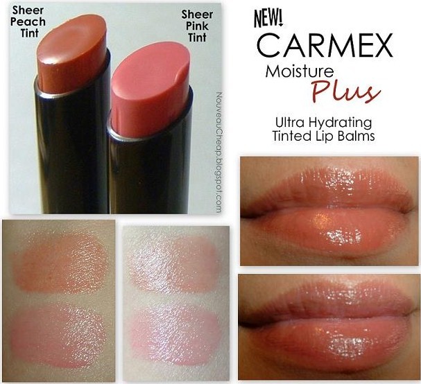 Review: New Carmex Moisture Plus Tinted Lip Balms | Nouveau Cheap