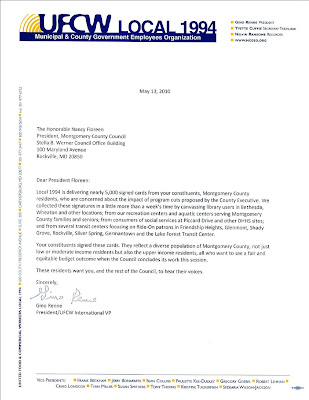 Maryland Politics Watch: MCGEO's SOS Letter