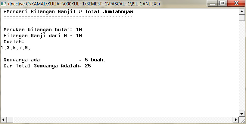 Indahnya Berbagi: Contoh Program Pascal Mencari Bilangan Ganjil dan ...