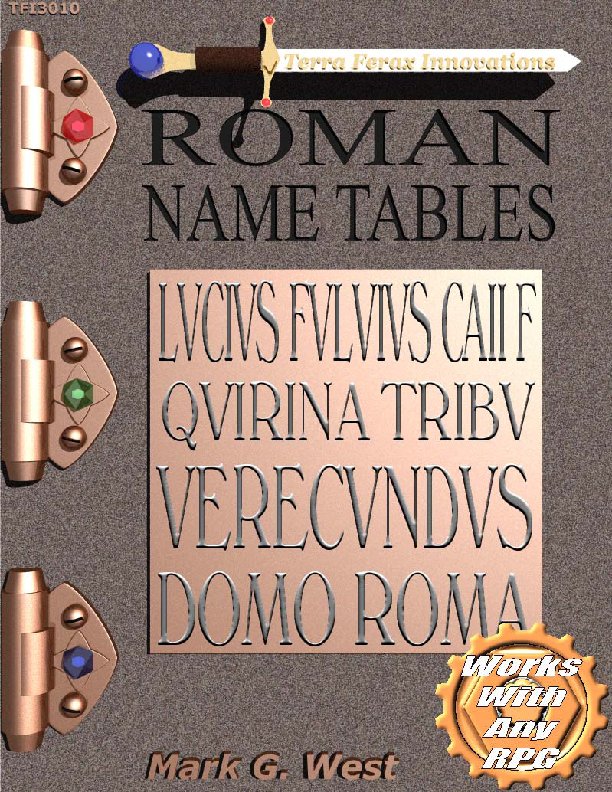 Age of Ravens: Roman Name Tables: A "Building Rome" Review