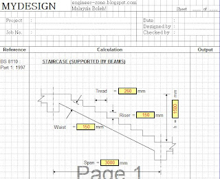 Engineer Zone: Free Spreadsheet : Staircase Design