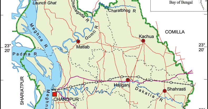 Maps of Bangladesh: Political Map of Chandpur District