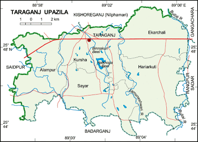 Maps of Bangladesh: Political Map of Taraganj Upazila