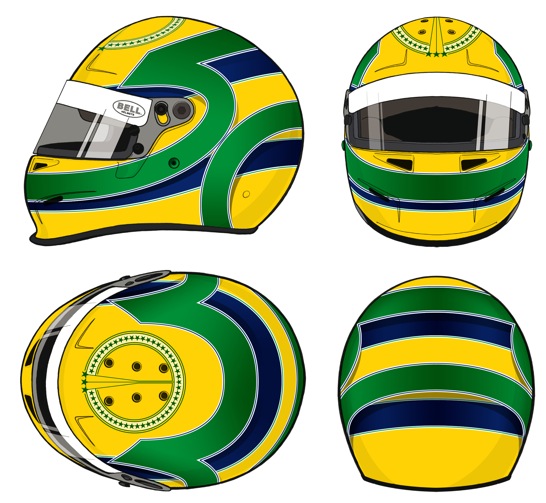 CAPACETES F1: Capacetes/Helmet: Bruno SENNA no GP Brasil