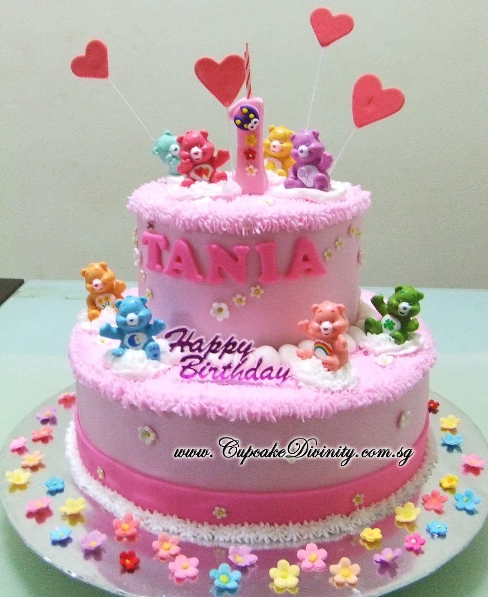 Cupcake Divinity: Maxi 2 tier Carebears & Tania Fondant cake