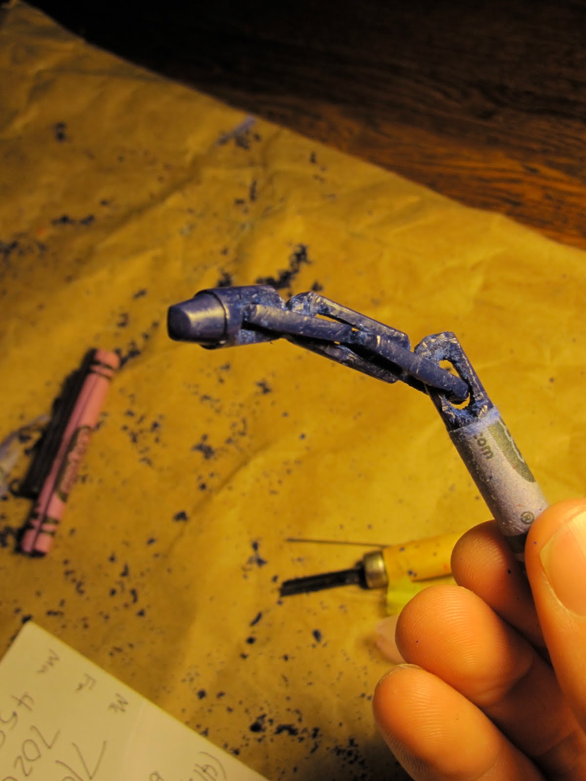 Mike is Bored: Carved Crayon Sculptures