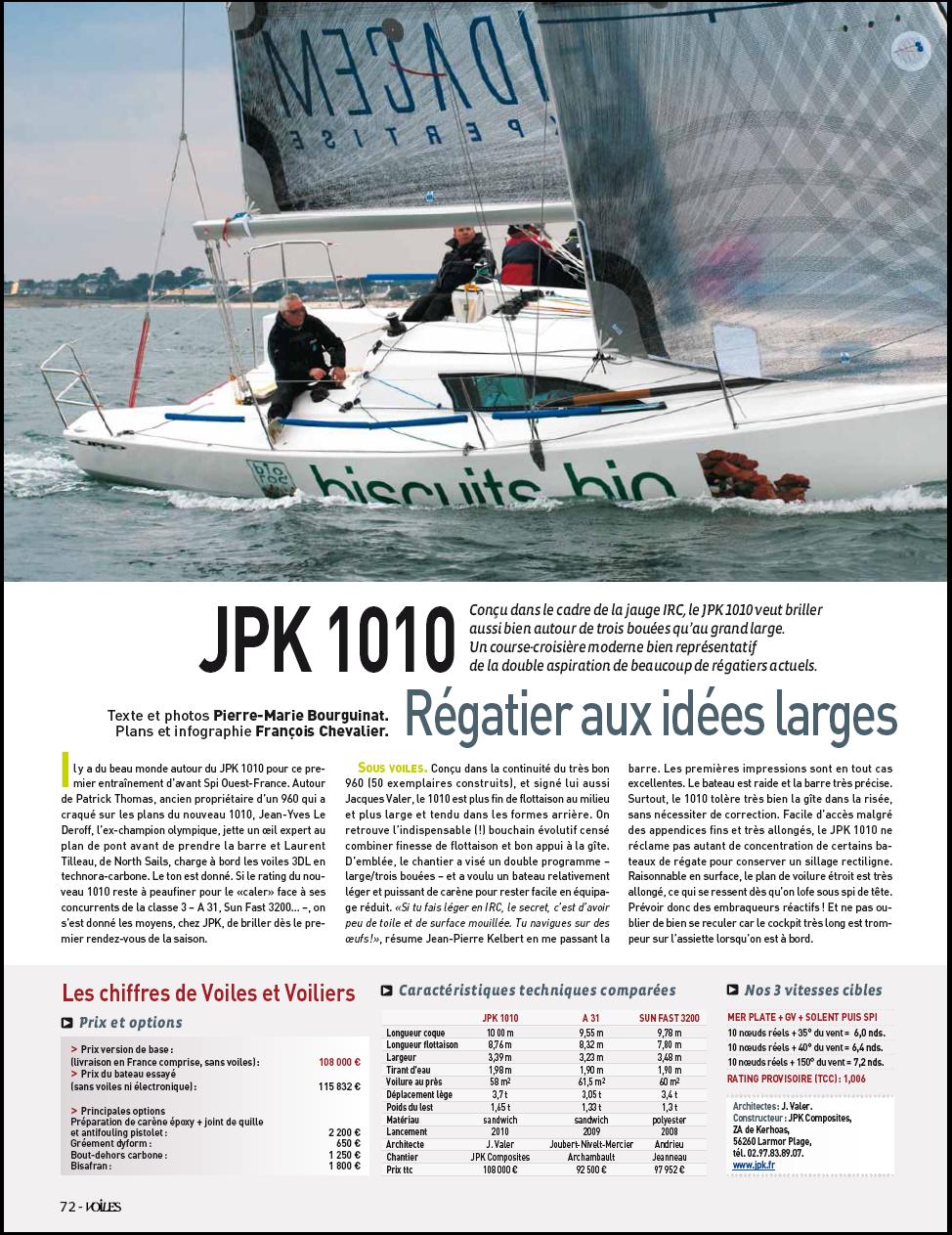 WASAB!: ESSAI DU JPK 1010 DANS LE VOILES & VOILIERS DE MAI