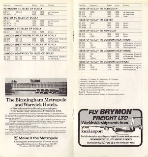 Airline memorabilia: Brymon Airways (1982)