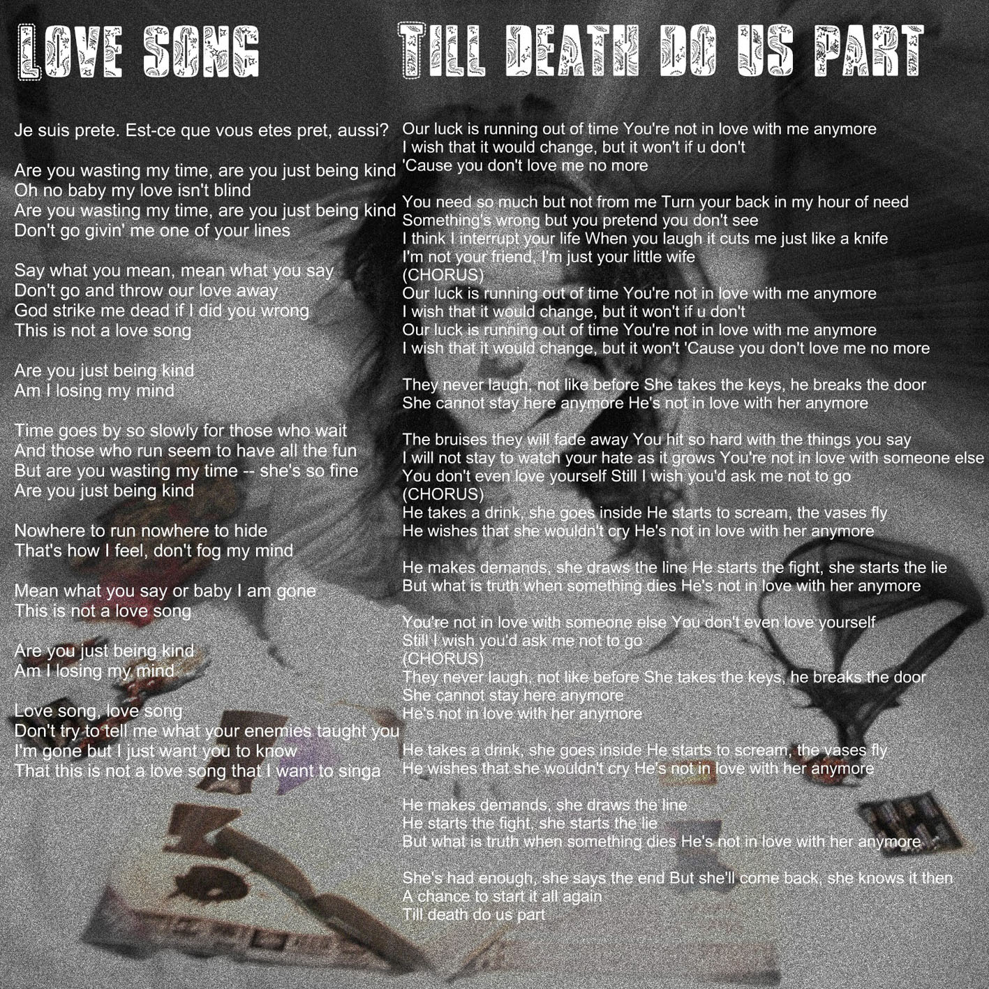 Album Cover: inside covers