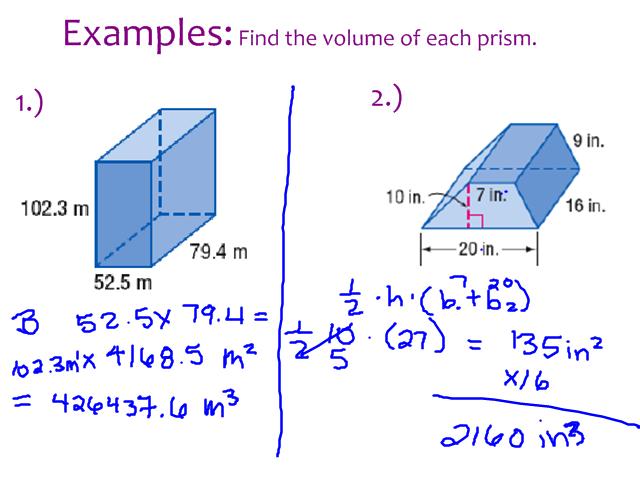 archived blogs: 13-1 Volume of Prisms and Cylinders