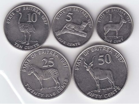 Coins-Bank notes-Stamps: Eritrea Coins