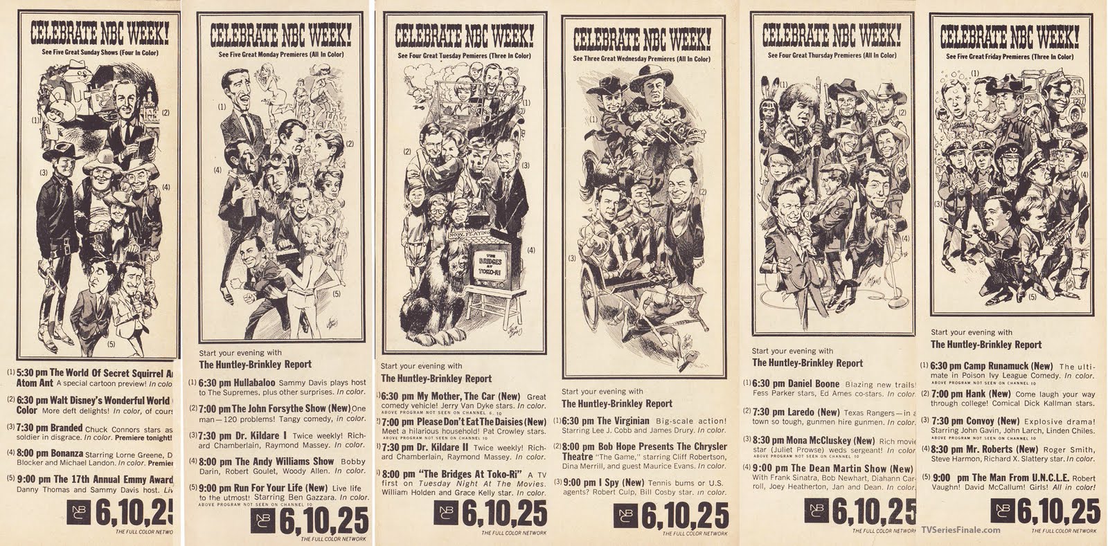 JACK DAVIS - TV GUIDE ART FOR NBC 1965-1966 LINE-UP! | World of Cartoon