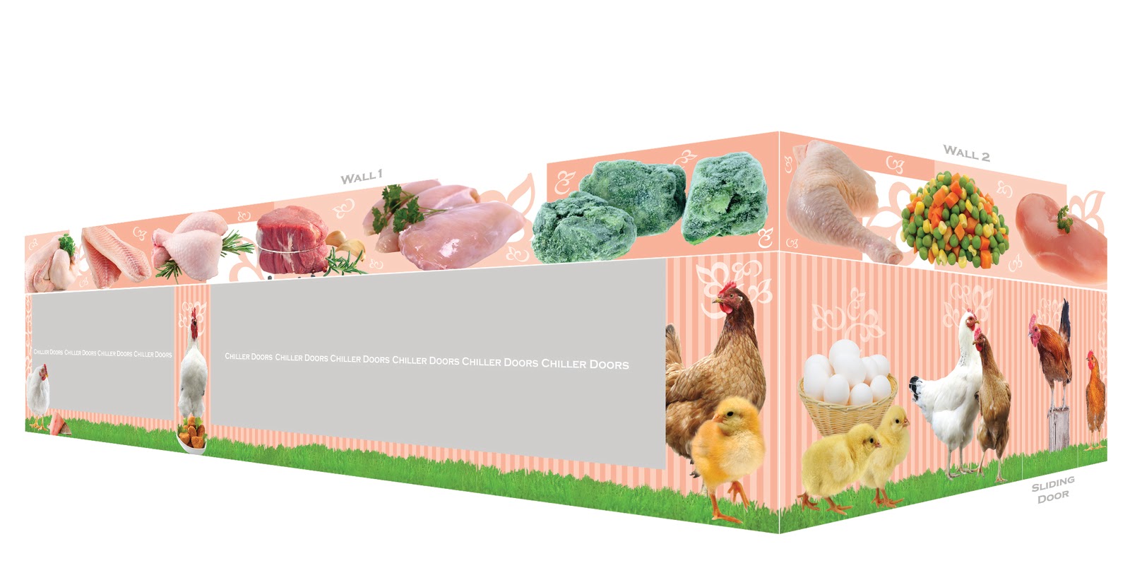 imaqsood: Supermarket Meat Section Wall Design Large Format