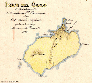 Isla del Coco/Cocos Island: Mapa publicado por Pablo Biolley en 1907