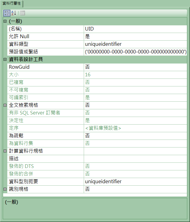 德瑞克：SQL Server 學習筆記: 對 uniqueidentifier 資料類型的資料行，設定其「預設值(Default)」為 0，也 ...