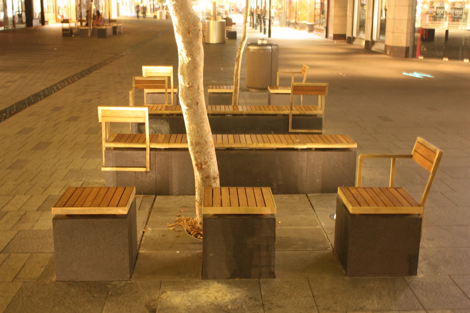 Sydney - City and Suburbs: Pitt Street Mall, benches
