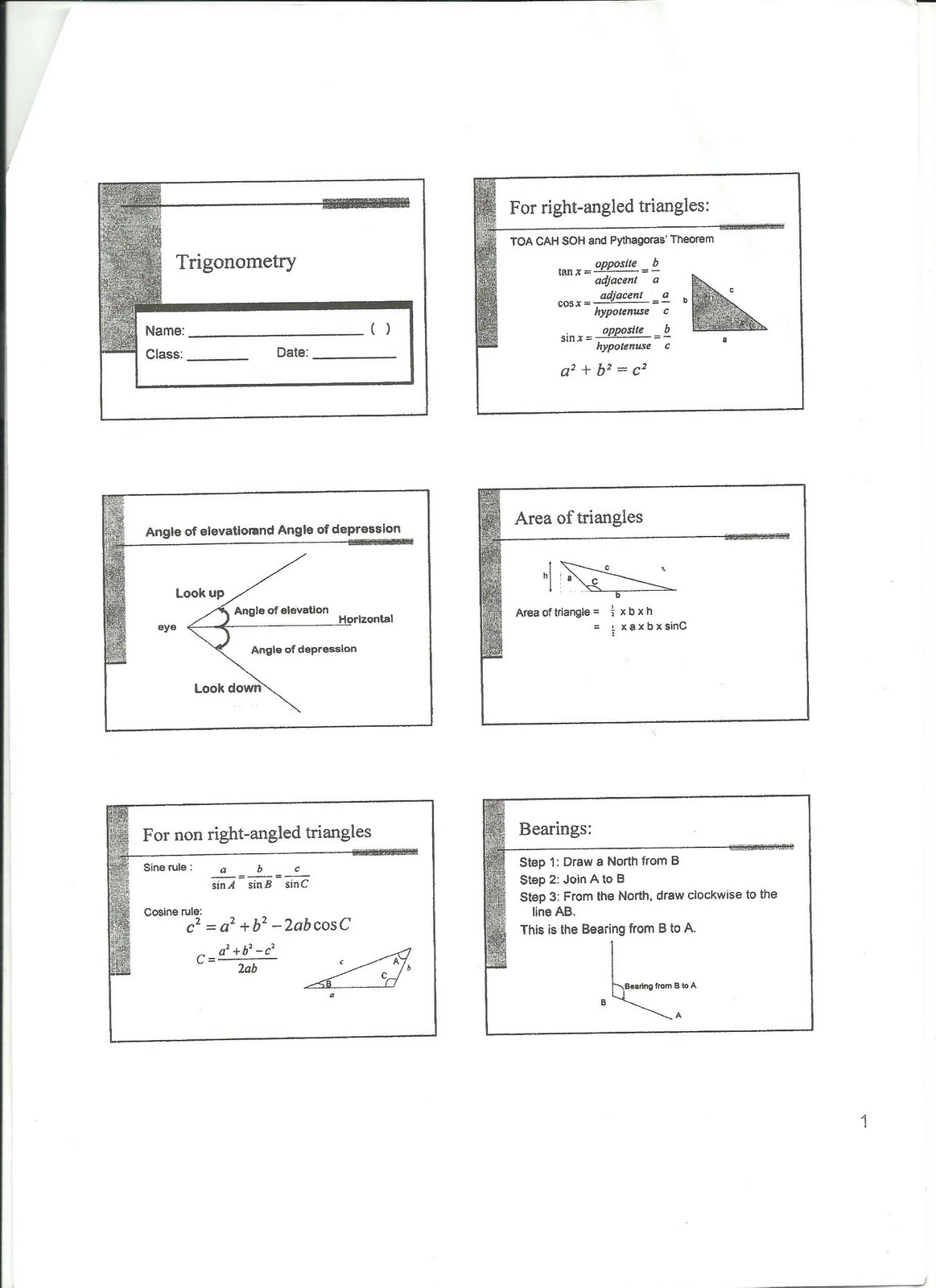 Studynotes: Maths notes